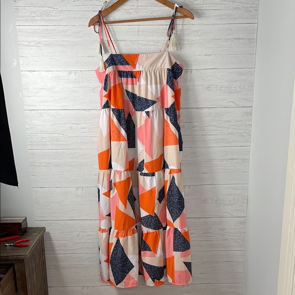 entro | Dresses | Entro Orange And Blue Sleeveless Maxi Dress | Poshmark